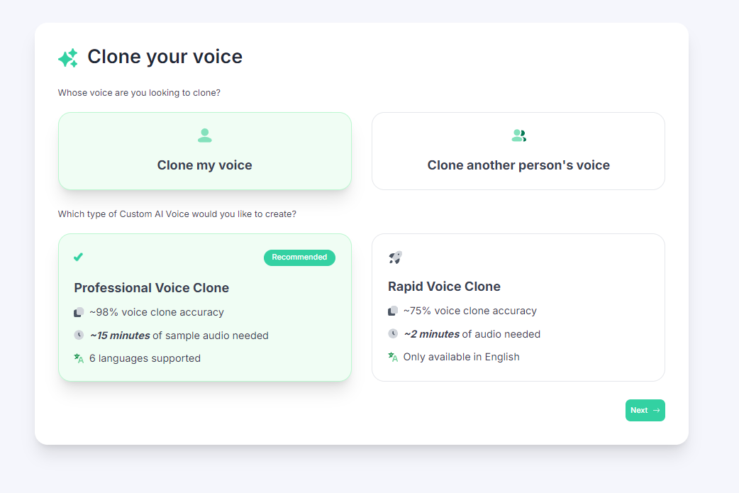 How to create a Rapid Voice Clone?